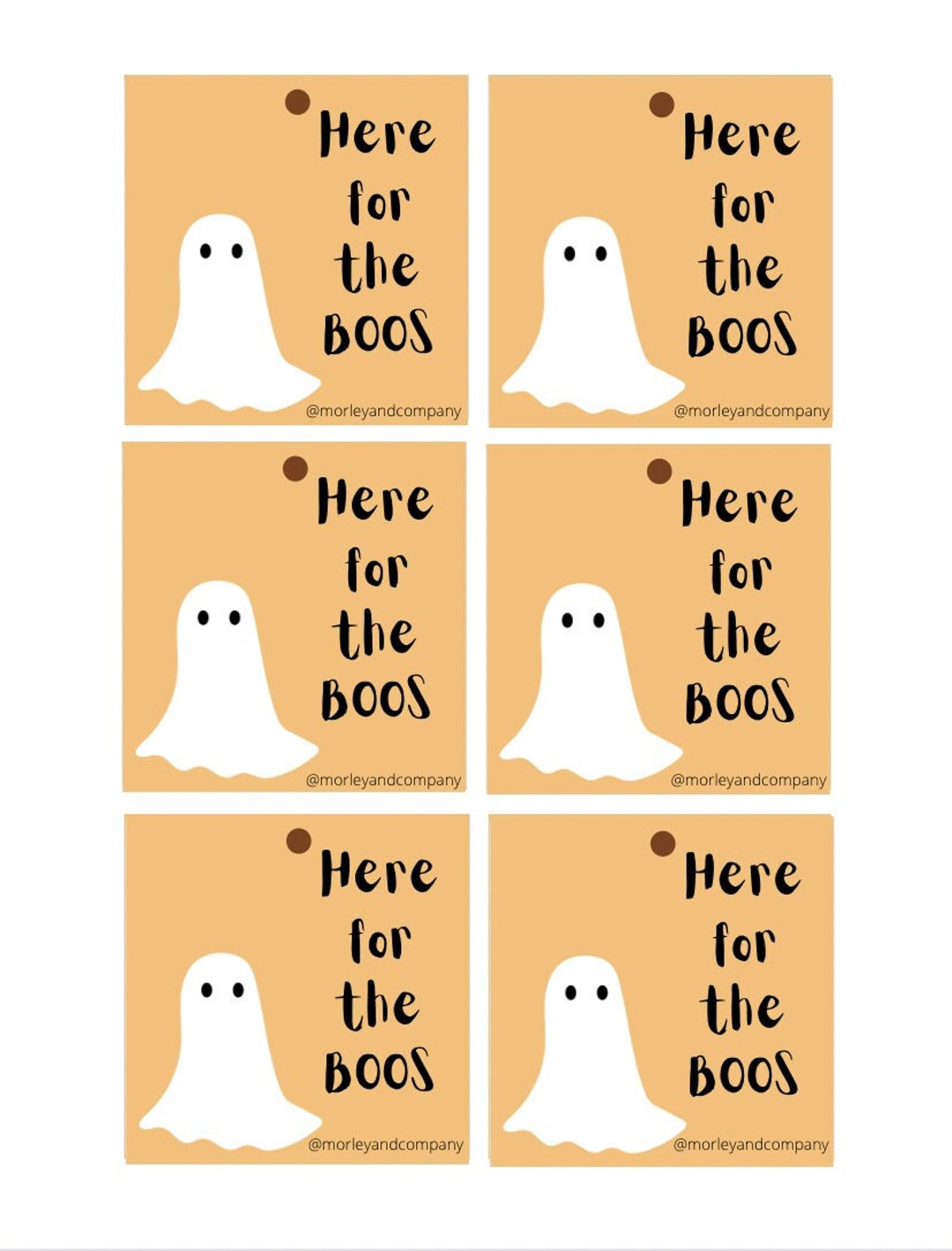 Here for the Boos Tags: Instant Download - Etsy