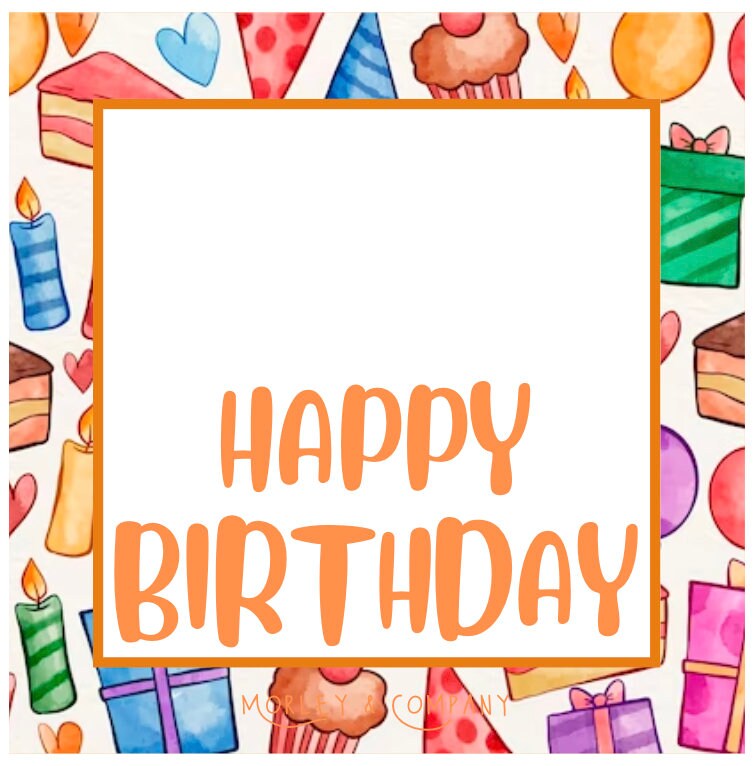 Happy Birthday Border Gift Tags: Instant Download - Etsy