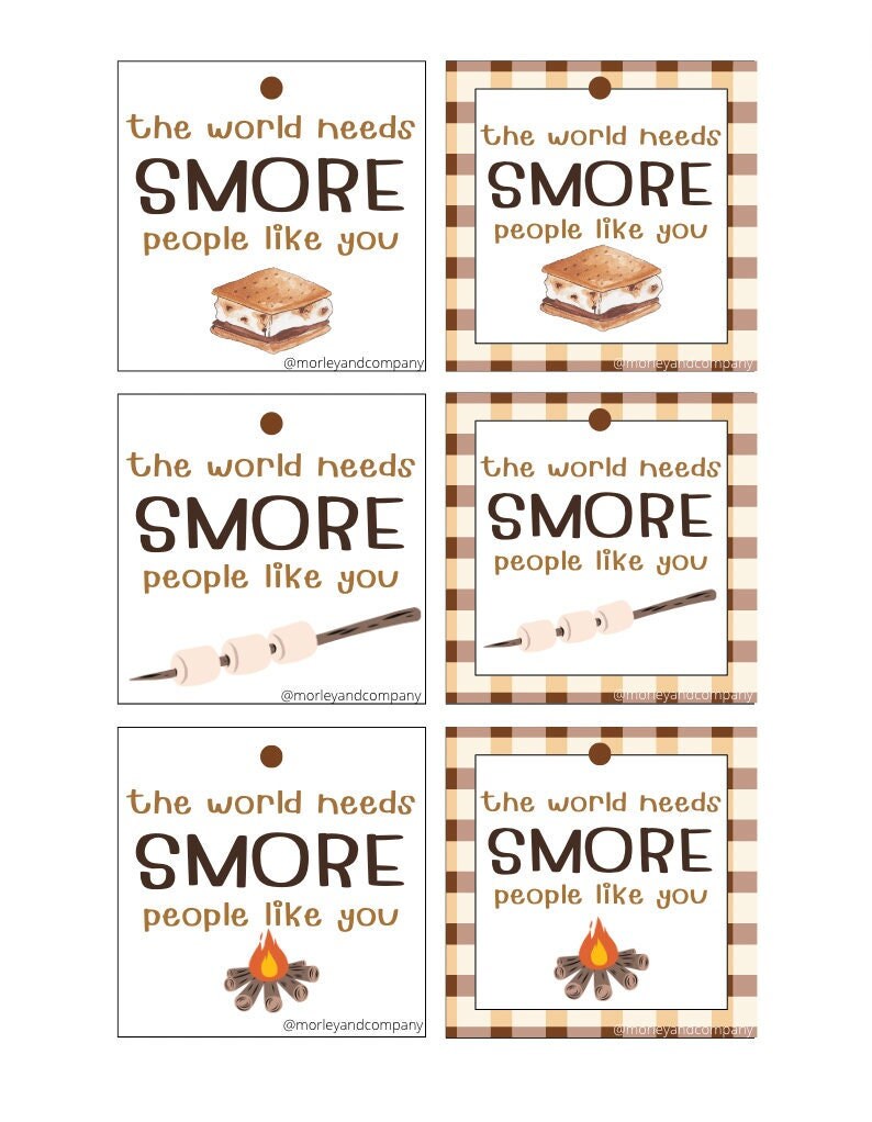 The World Needs Smore Variety Gift Tags: Instant Download - Etsy