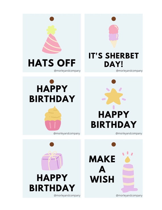 Hats off Birthday Gift Tags: Instant Download - Etsy