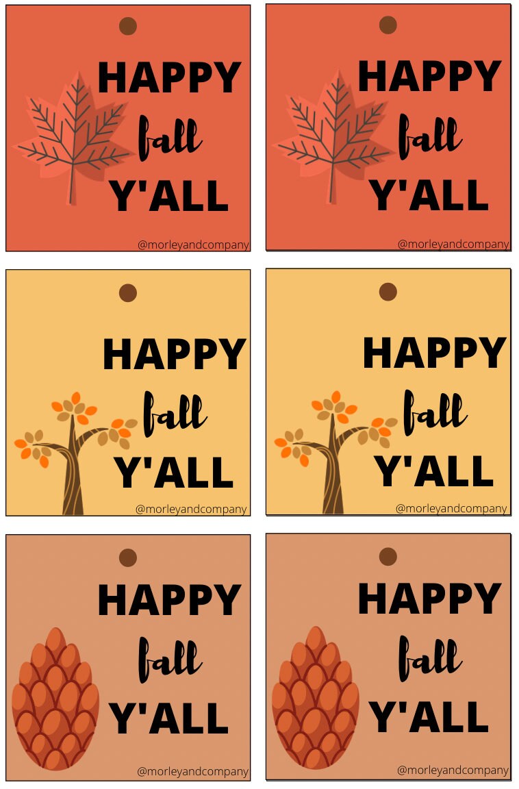 Happy Fall Y'all Gift Tags: Instant Download - Etsy