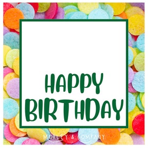Happy Birthday Confetti Border Gift Tags: Instant Download - Etsy