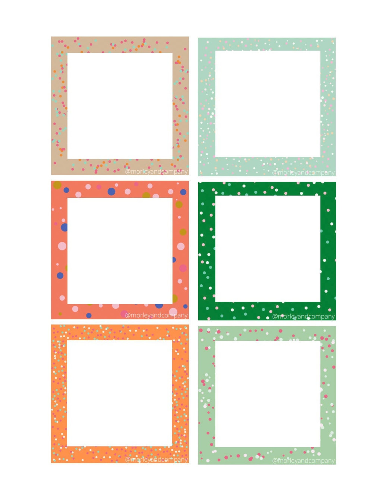 Blank Confetti 1 Cards: Instant Download - Etsy