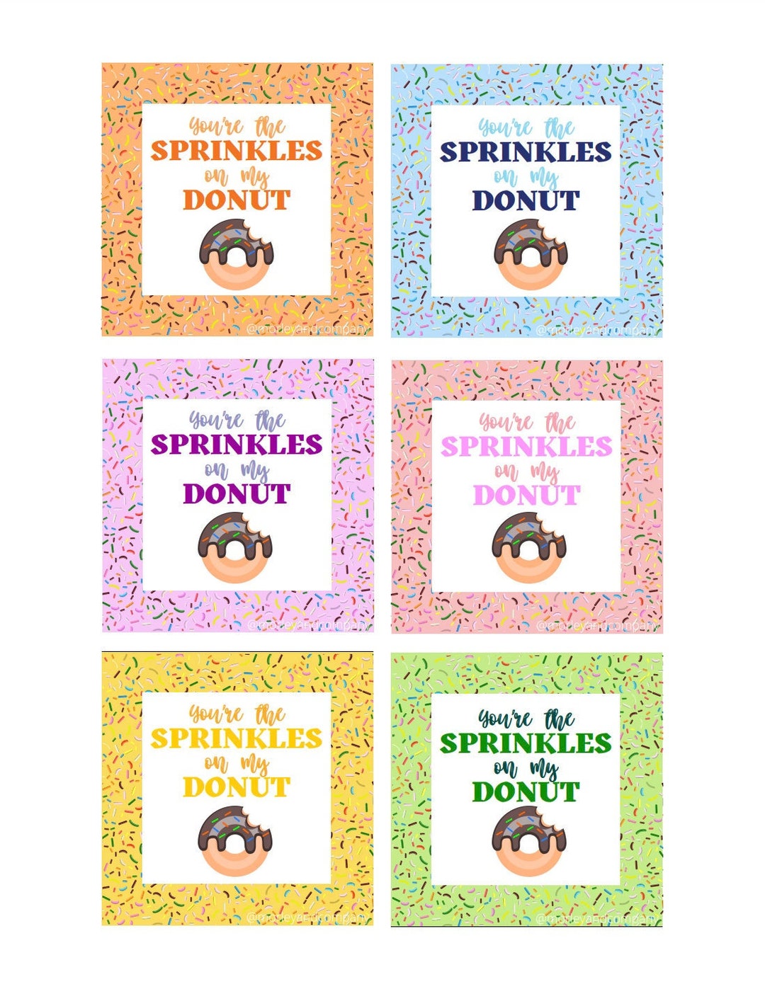 Donut Cards: Instant Download - Etsy