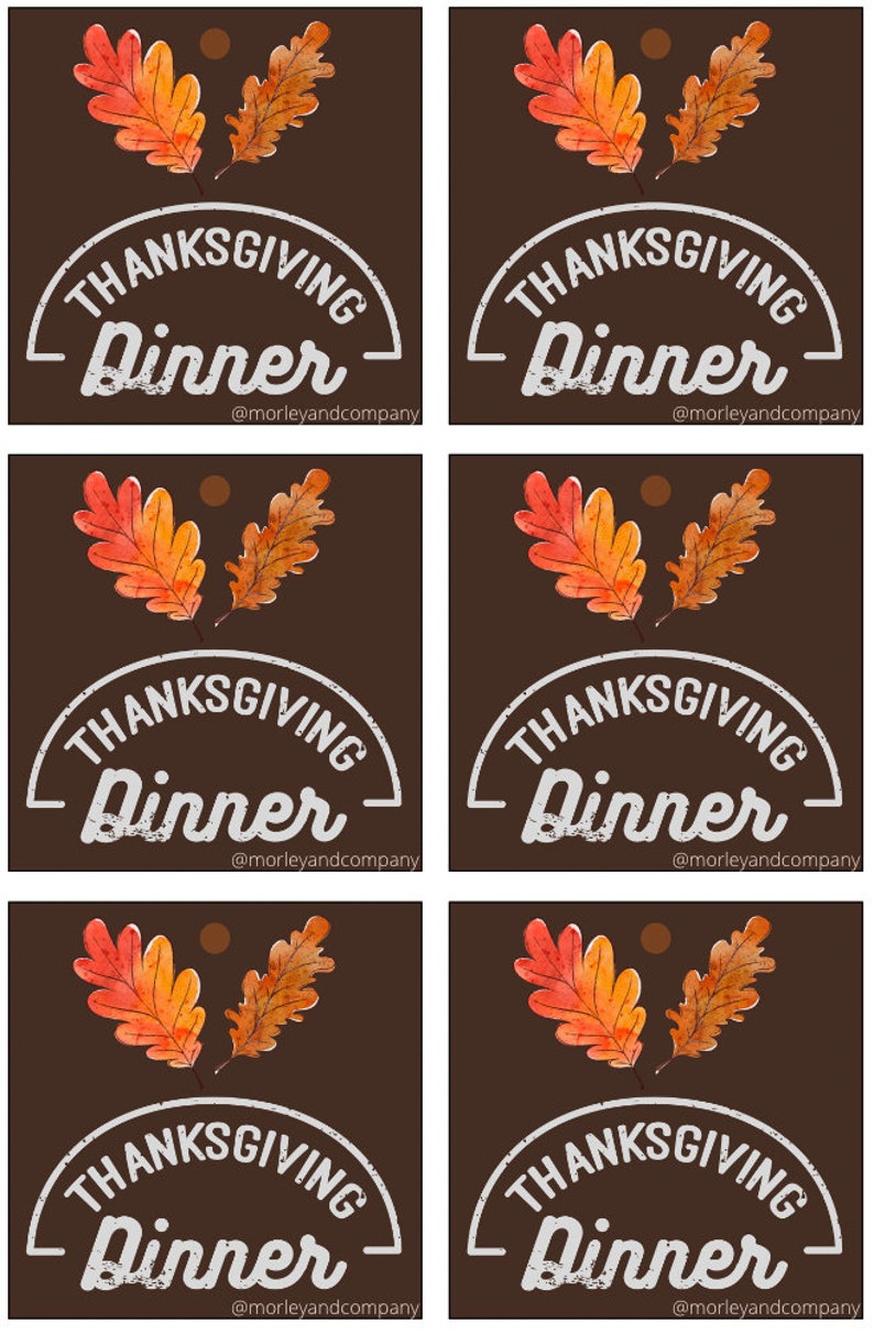 Thanksgiving Dinner Gift Tags: Instant Download - Etsy