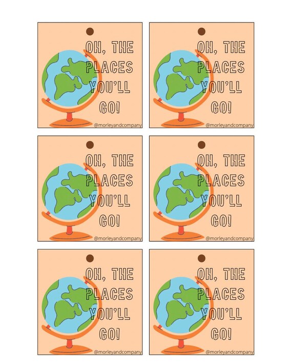 Oh the Places You'll Go Gift Tags: Instant Download - Etsy