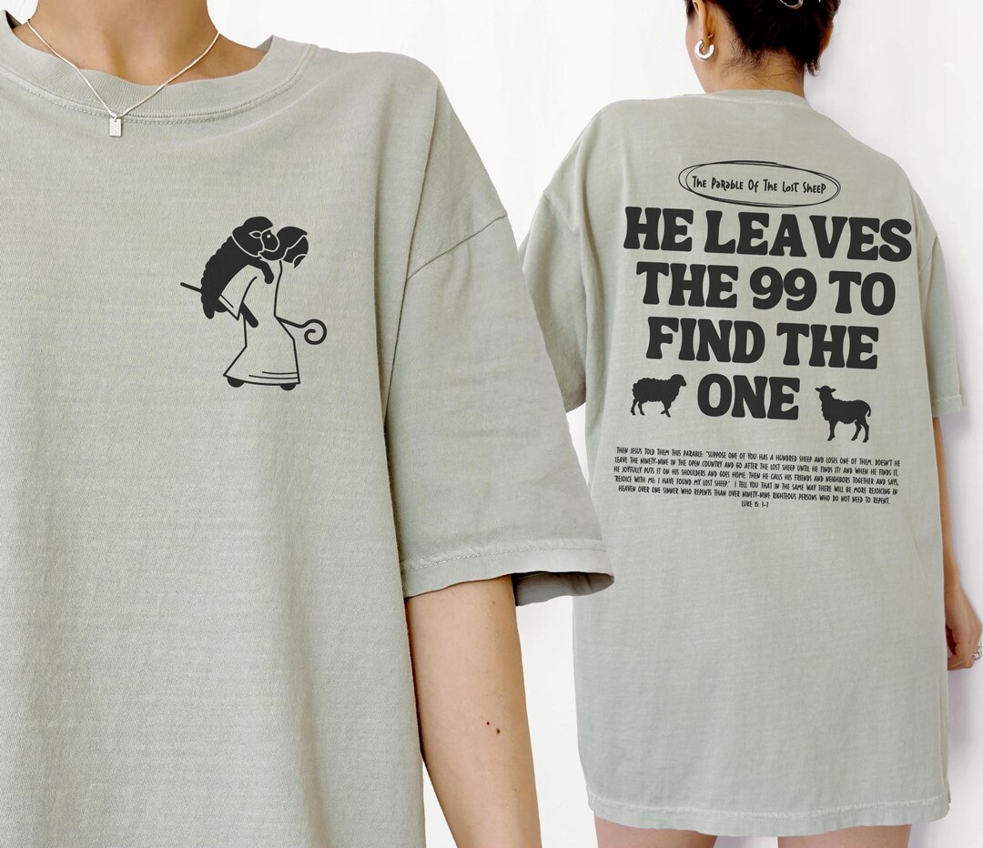 The Parable of the Lost Sheep Christian Shirt Trendy Comfort Colors T ...