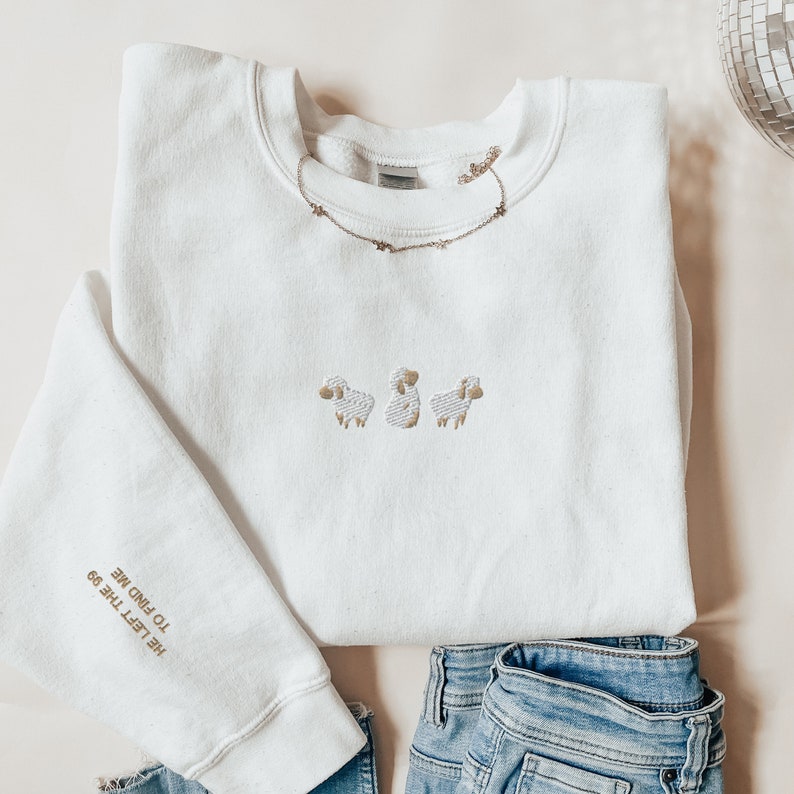 Lost Sheep Embroidered Crewneck: Christian Apparel - Etsy