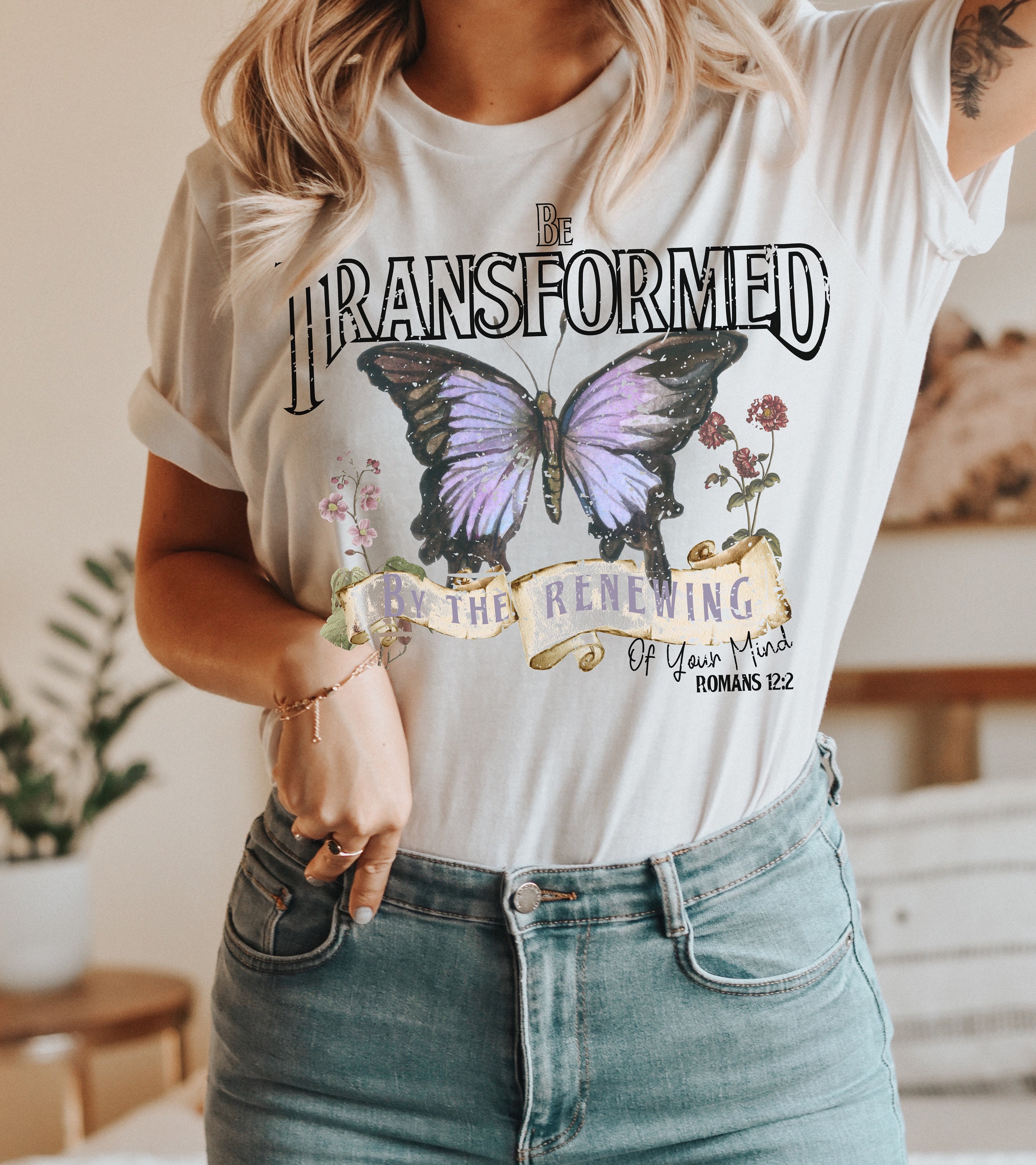 Be Transformed by the Renewing of Your Mind Bible Verse T-shirt ...