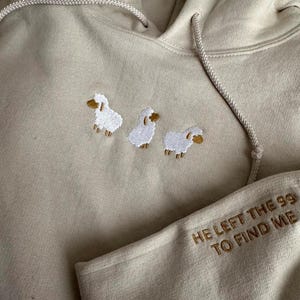 ORIGINAL Embroidered Lost Sheep Hoodie: Minimalist Christian Sweatshirt ...