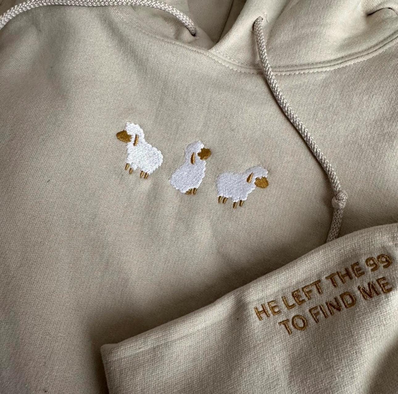 ORIGINAL Embroidered Lost Sheep Hoodie: Minimalist Christian Sweatshirt ...