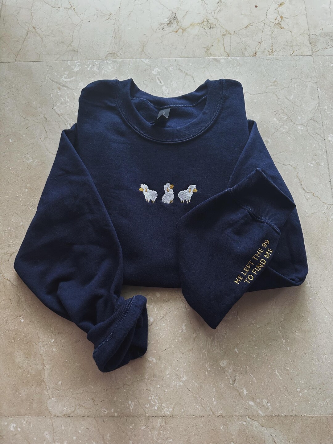 Lost Sheep Embroidered Sweatshirt, Jesus Leaves the 99, the Lord is My ...