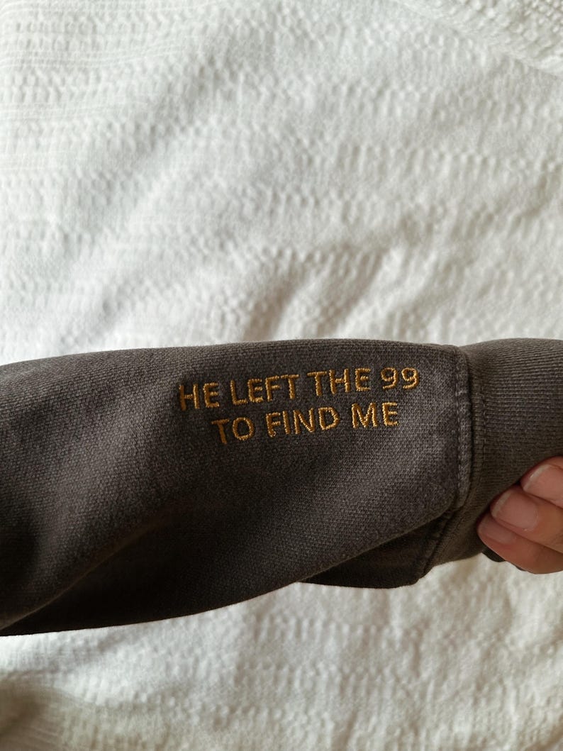 Comfort Colors Embroidered Lost Sheep Sweatshirt: He Left the 99 ...