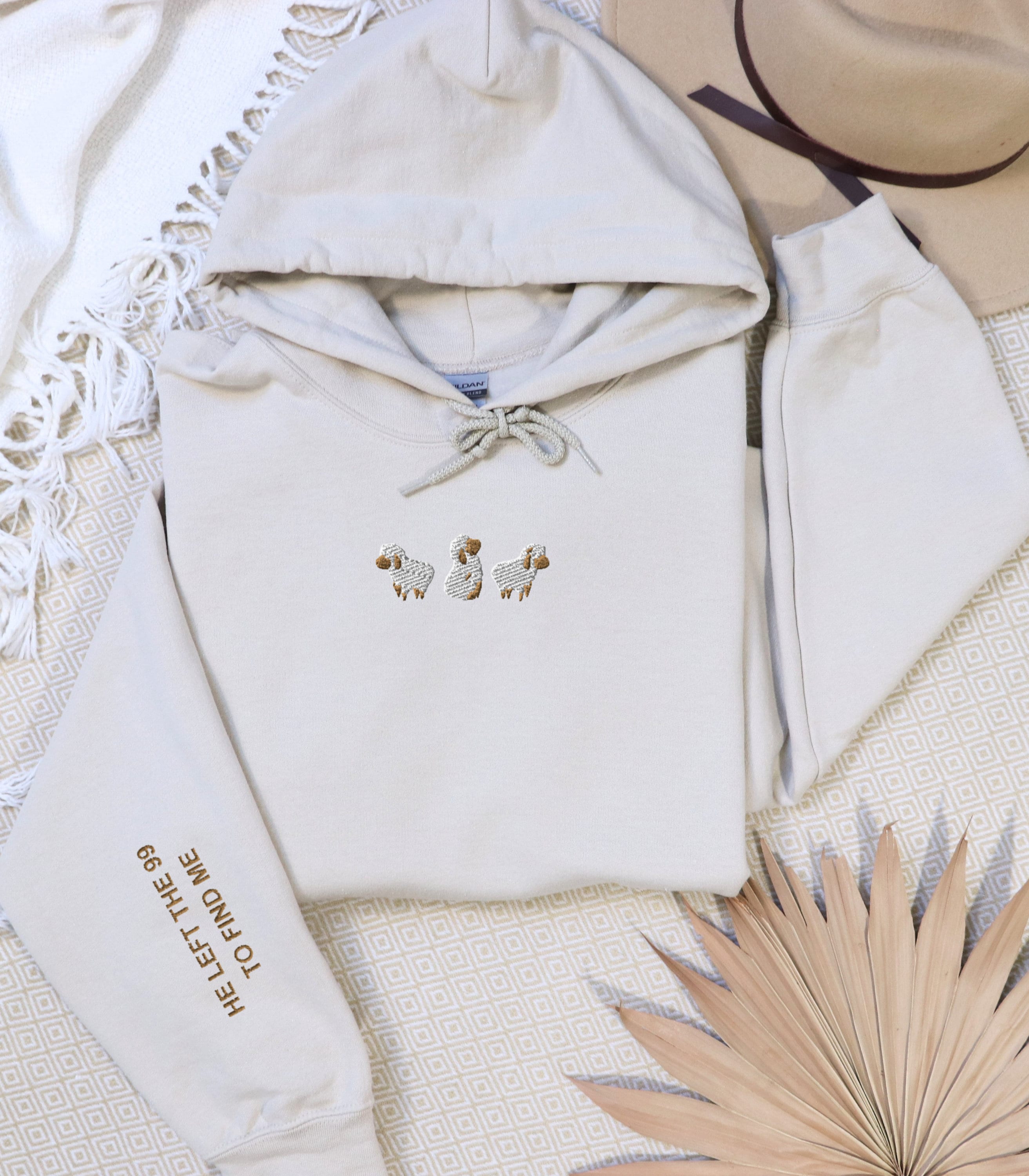 ORIGINAL Embroidered Lost Sheep Hoodie: Minimalist Christian Sweatshirt ...