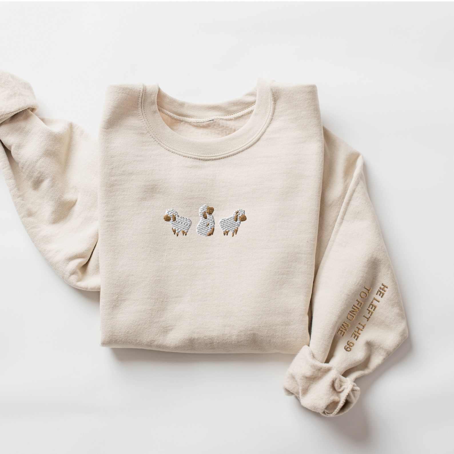 Lost Sheep Embroidered Crewneck: Christian Apparel - Etsy