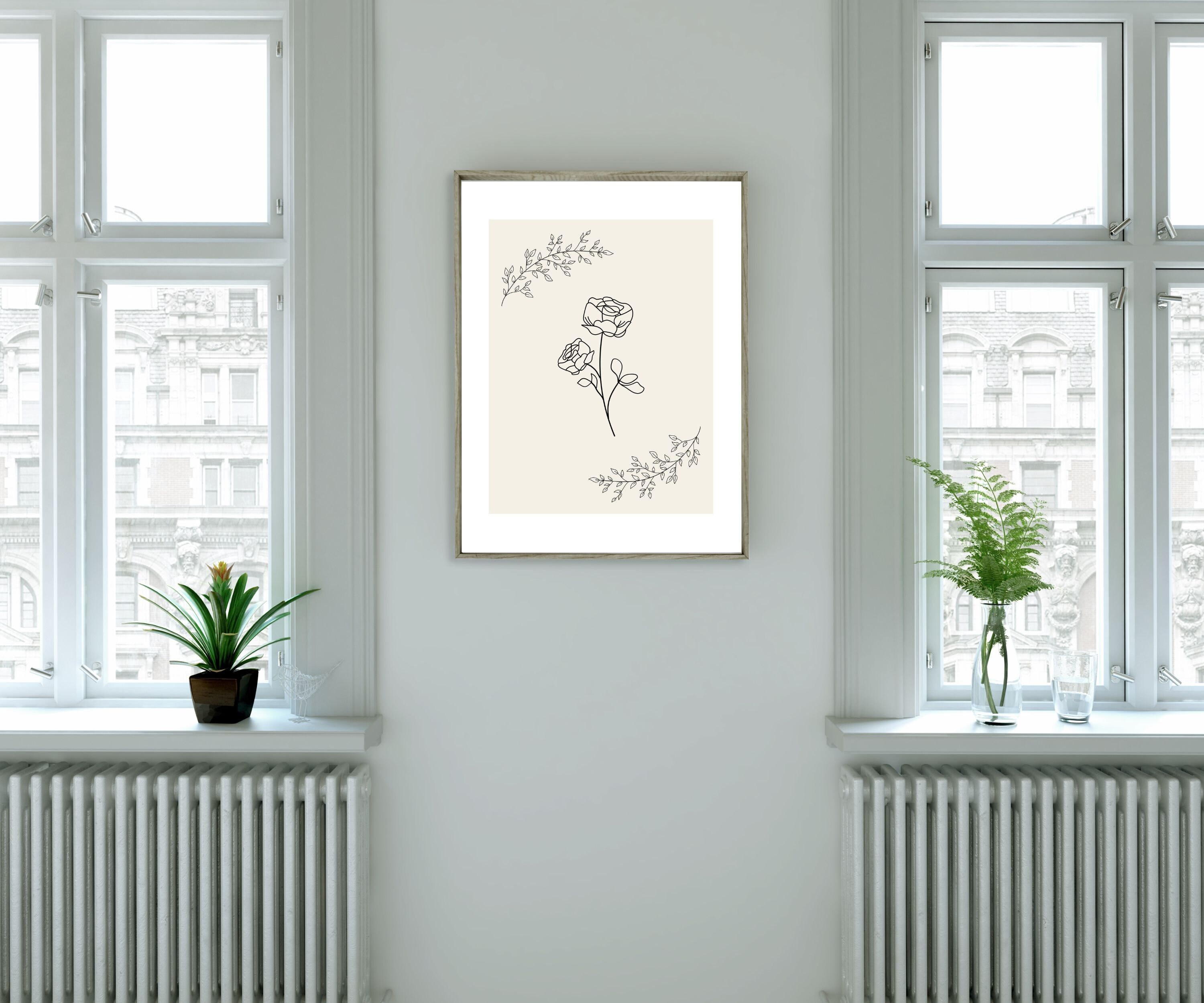 Minimalist Abstract Rose Line Art | Instant Download | Office Wall Art ...