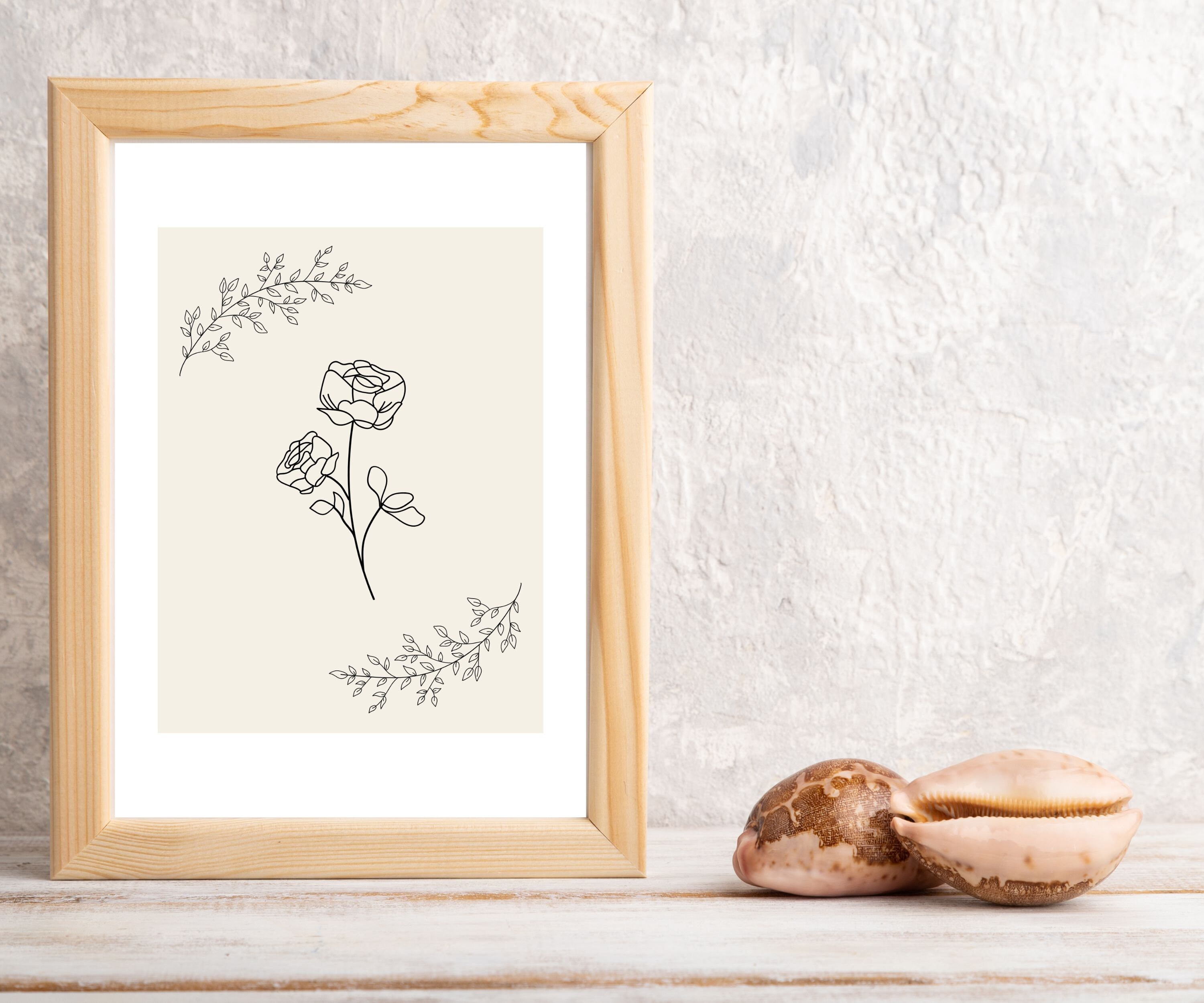 Minimalist Abstract Rose Line Art Instant Download Office - Etsy