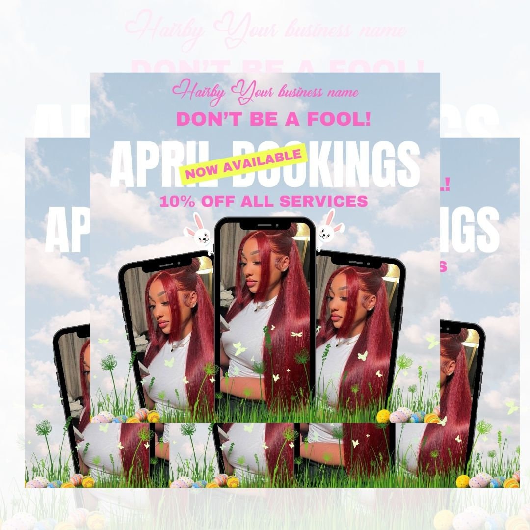 DIY Booking Flyer, April Appointments Available, Bookings Open, Hair ...