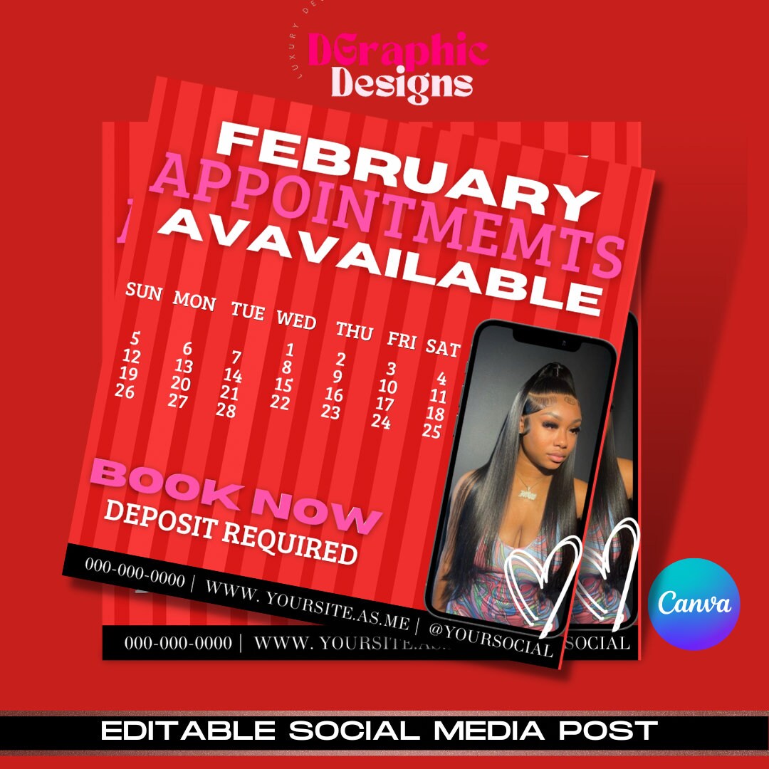 Appointments Available Flyer | Now Booking Flyer | Instagram Flyer ...