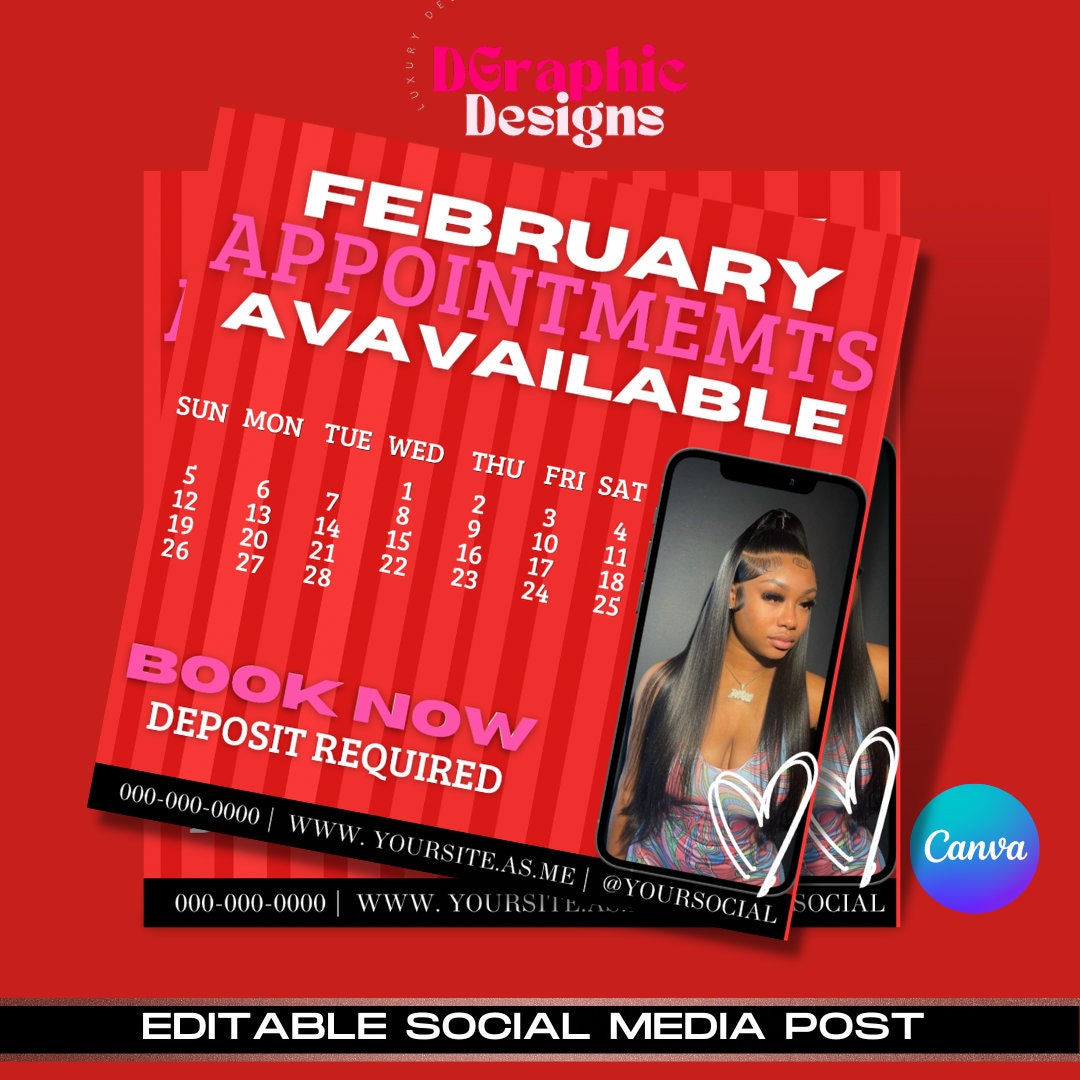 Appointments Available Flyer | Now Booking Flyer | Instagram Flyer ...