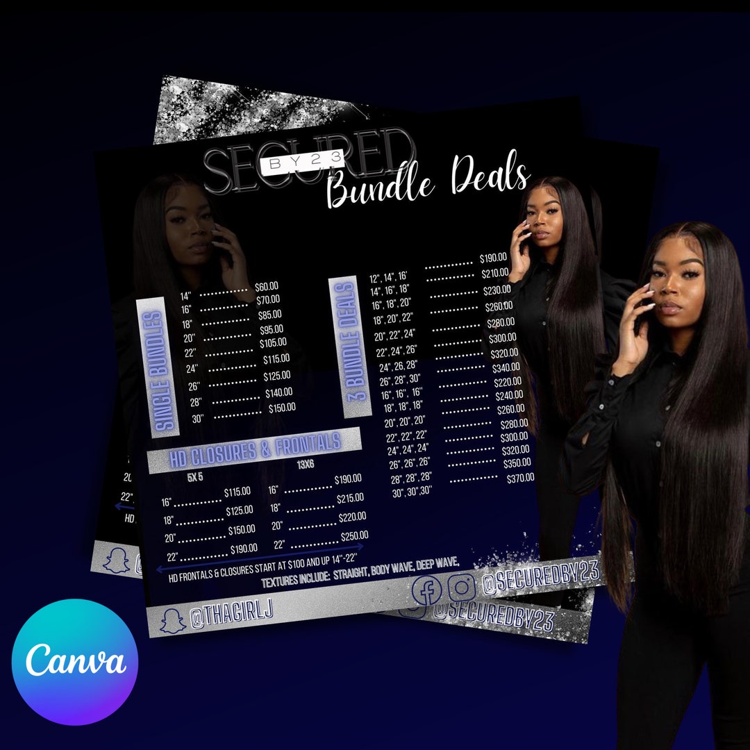 Hair Flyer | Hair Price List | Hair Flyer Template | Bundle Price List ...