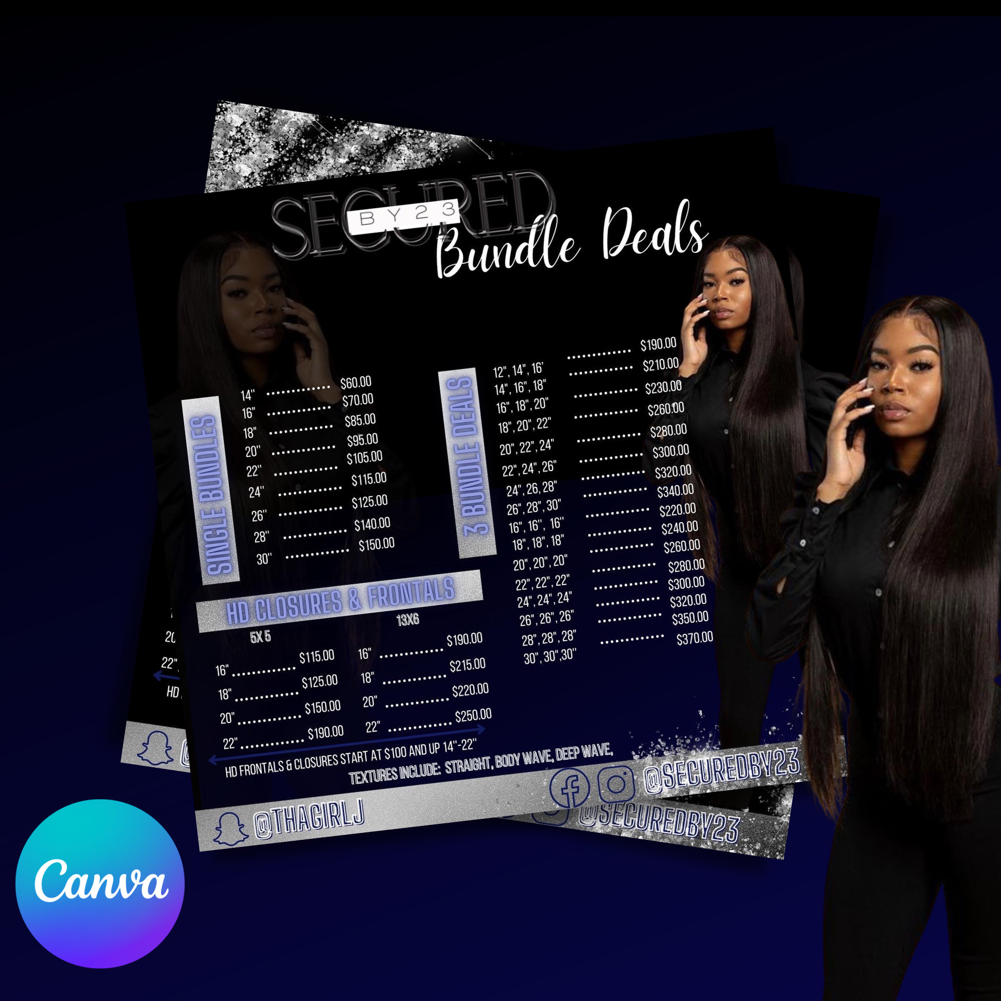 Hair Flyer | Hair Price List | Hair Flyer Template | Bundle Price List ...