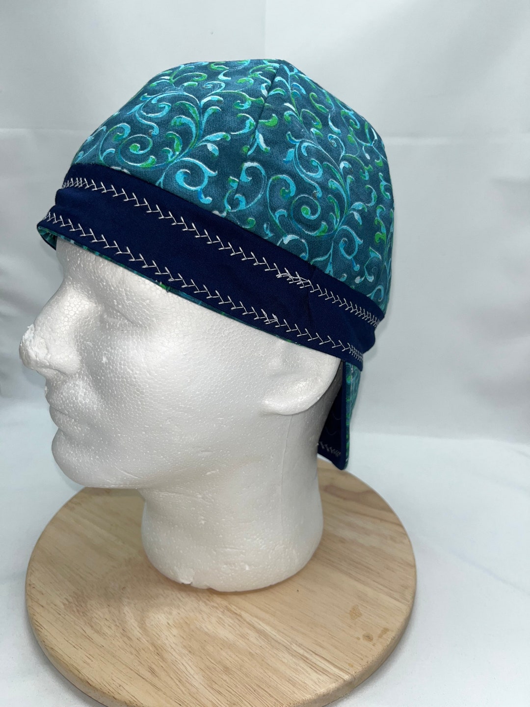 Blue Green Paisley Reversible Welding Cap | Welding Hat | Welding Gear ...