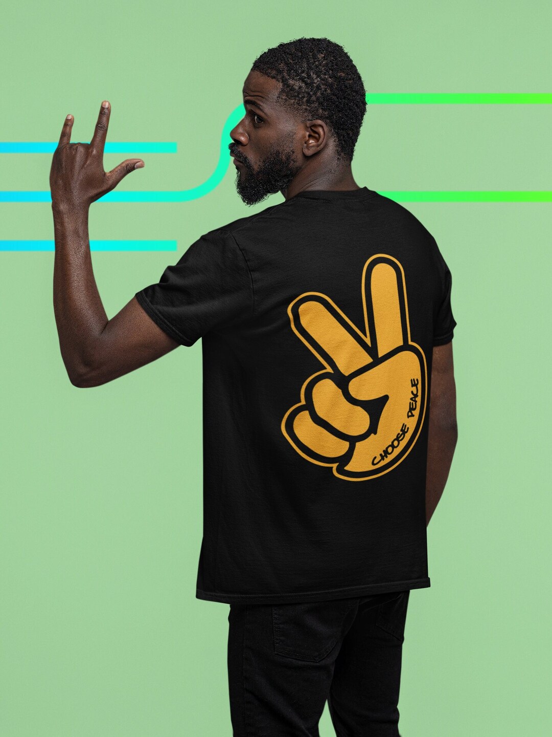 Choose Peace Front, Peace Sign Back Print T-shirt, Unisex Size - Etsy