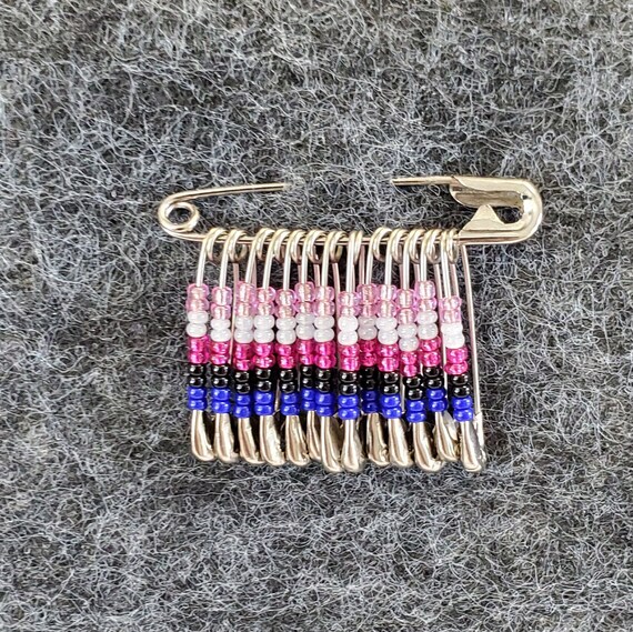 Genderfluid Gender Fluid Pride Flag Beaded Safety Pin Jewelry - Etsy