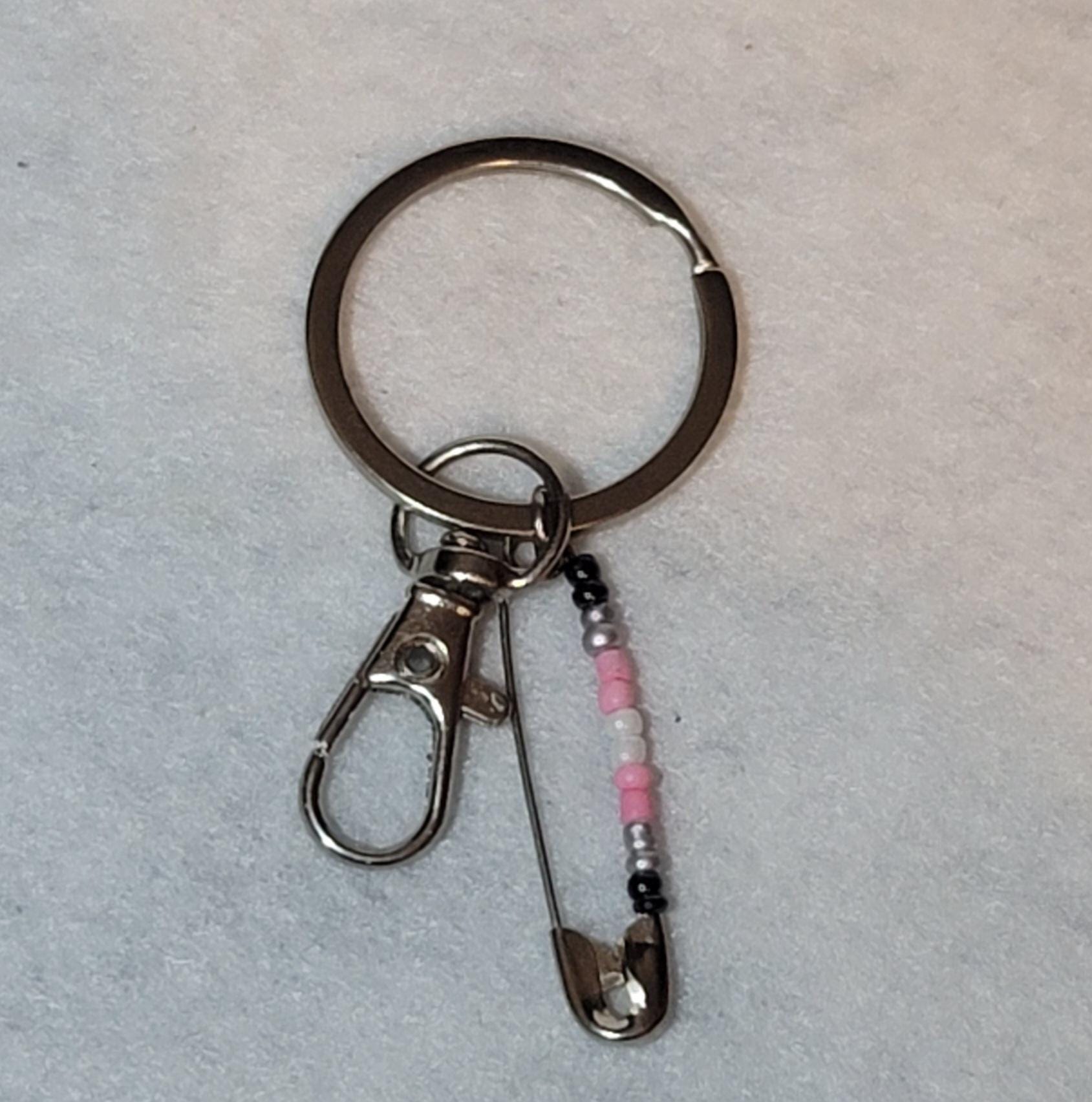Demigirl Demi Girl Rainbow Pride Flag Beaded Safety Pin Keychain ...