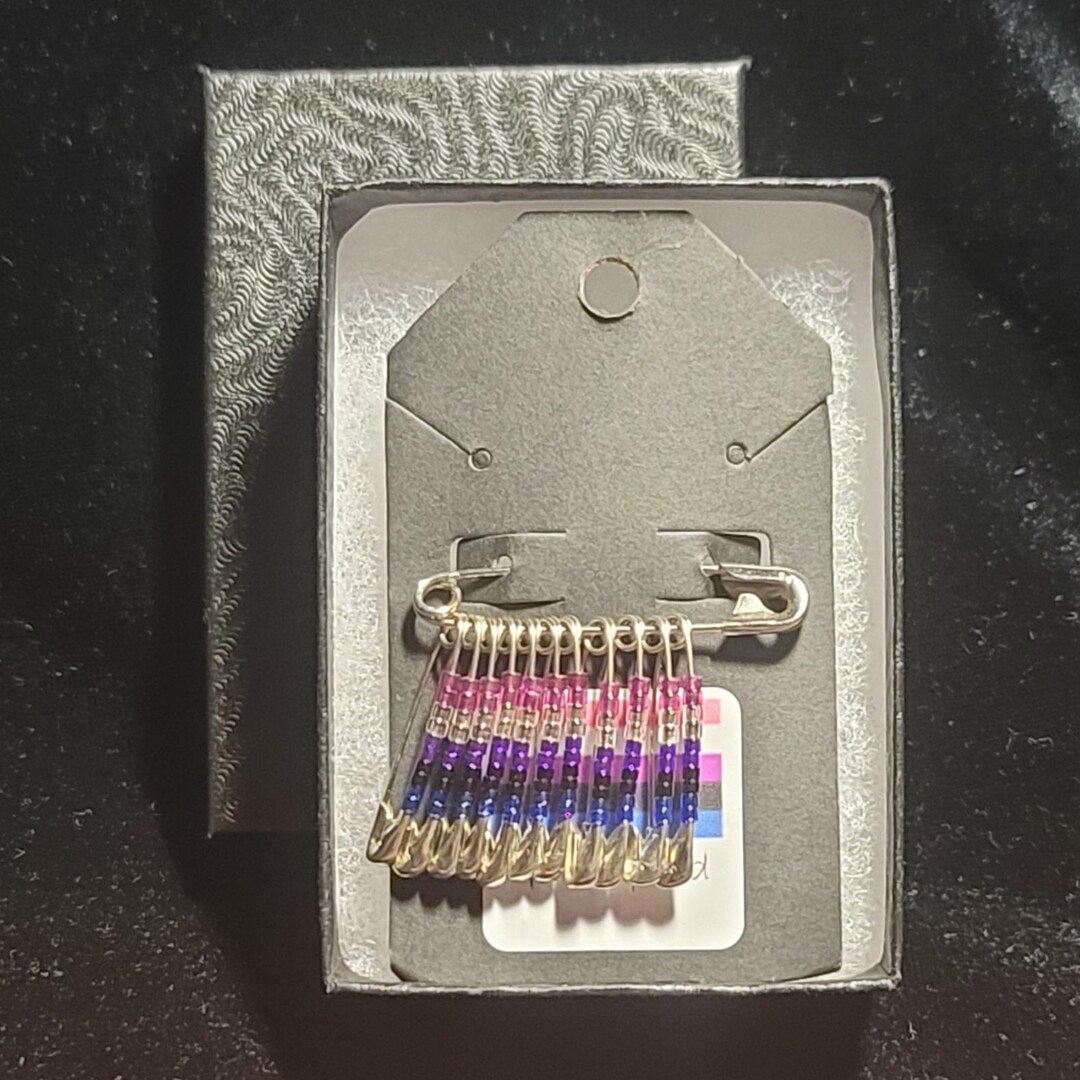 Genderfluid Gender Fluid Pride Flag Beaded Safety Pin Jewelry Gay Pride ...