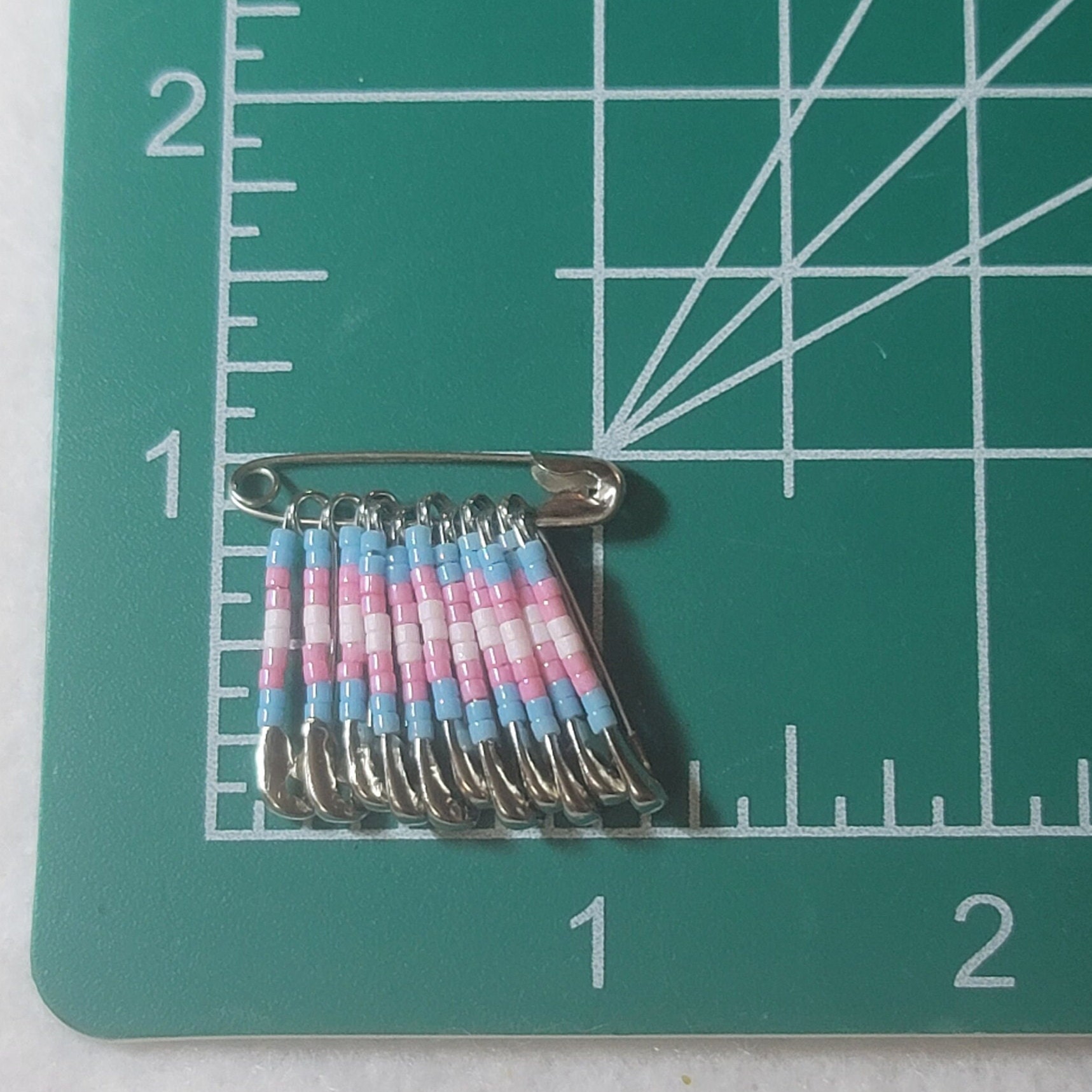 Transgender Trans Pride Flag Pin Opaque Beaded Safety Pin Jewelry Gay ...