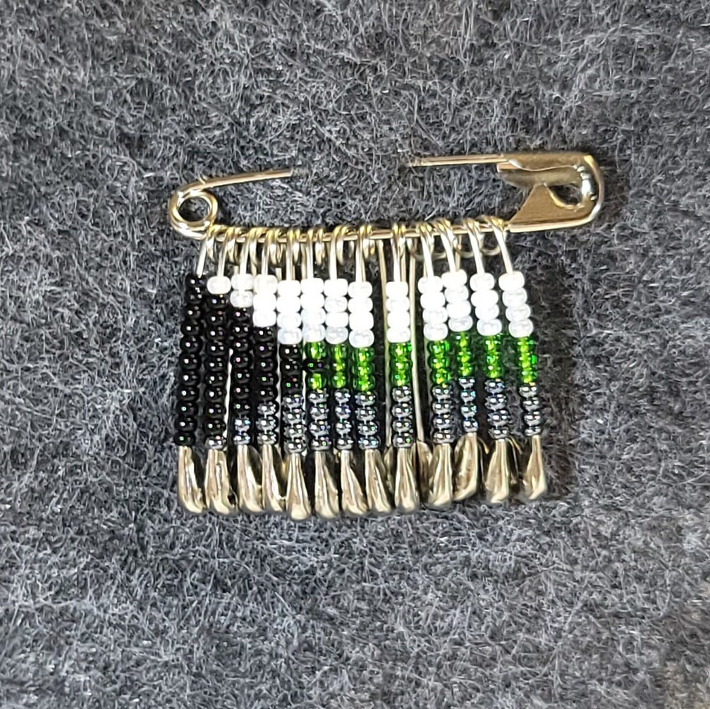 Demiromantic Demi-romantic Pride Flag Beaded Safety Pin Jewelry Gay ...