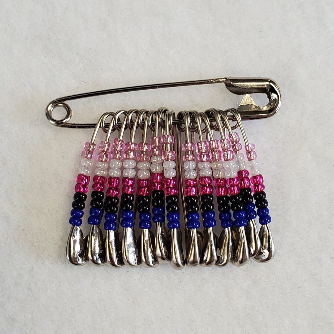 Genderfluid Gender Fluid Pride Flag Beaded Safety Pin Jewelry - Etsy