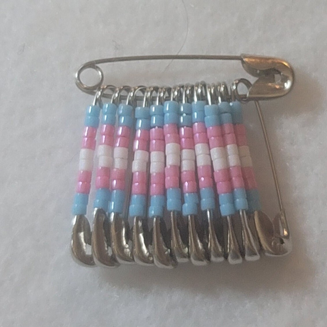 Transgender Trans Pride Flag Pin Opaque Beaded Safety Pin Jewelry Gay ...
