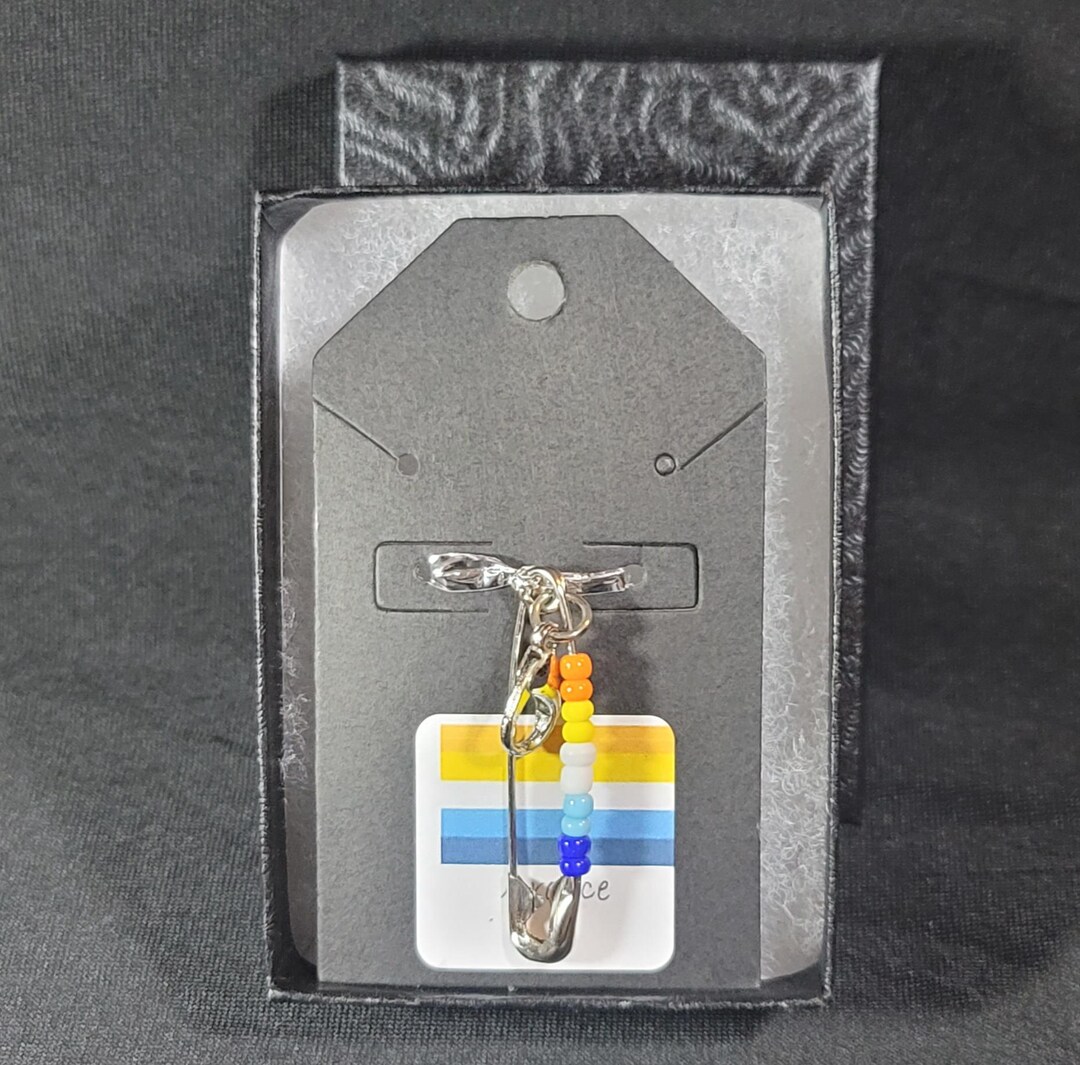 Aroace Pride Flag Beaded Safety Pin Zipper Charm Rainbow Jewelry Gay ...