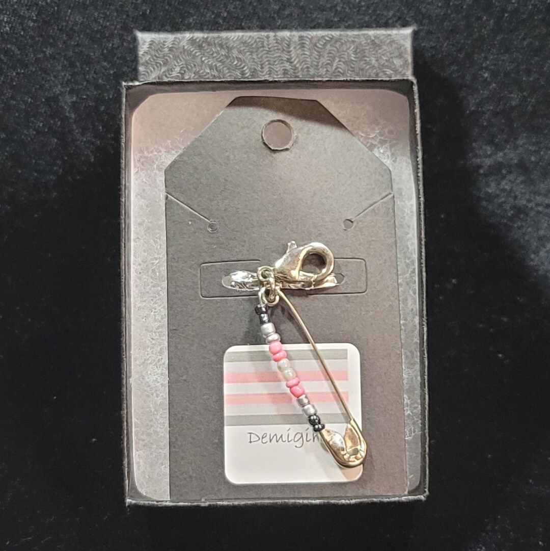 Demigirl Demi Girl Pride Flag Beaded Safety Pin Zipper Charm Rainbow ...