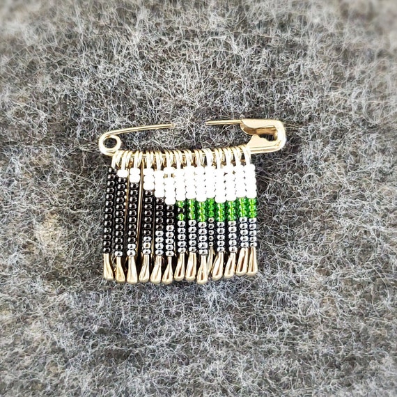 Demiromantic Demi-romantic Pride Flag Beaded Safety Pin - Etsy