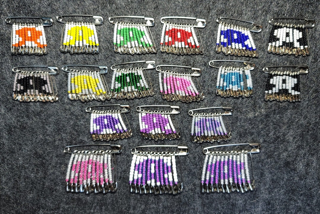 Your Choice Color Awareness Ribbon Beaded Safety Pin Jewelry Cancer ...