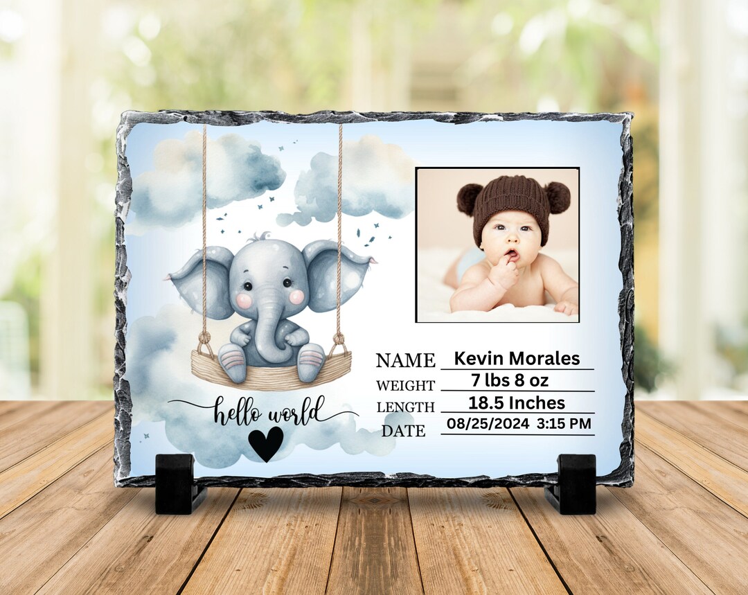 Personalized Baby Photo Plaque, Custom Baby Gift, New Born, Baby ...