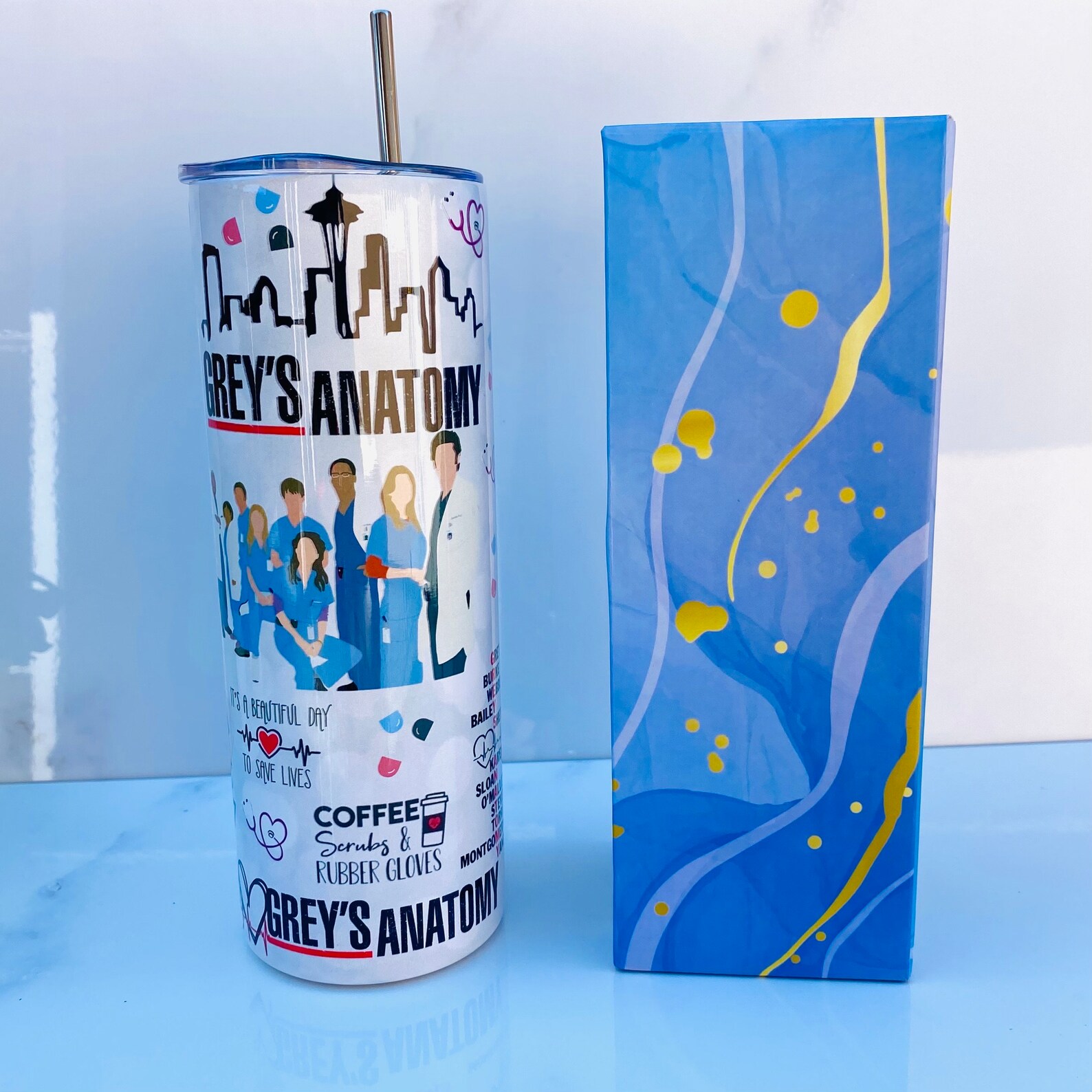 Greys Anatomy Cup, Grey's Anatomy Tumbler, Medical Tumbler, Meredith ...