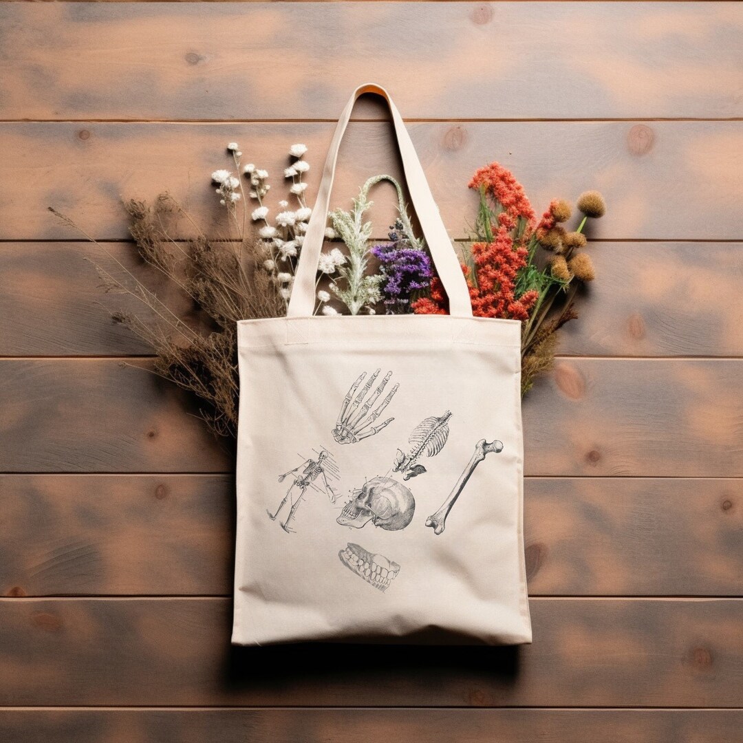 Skeleton Bag, Skull Tote Bag, Skeleton Tote Bag, Anatomy Bag, Medical ...