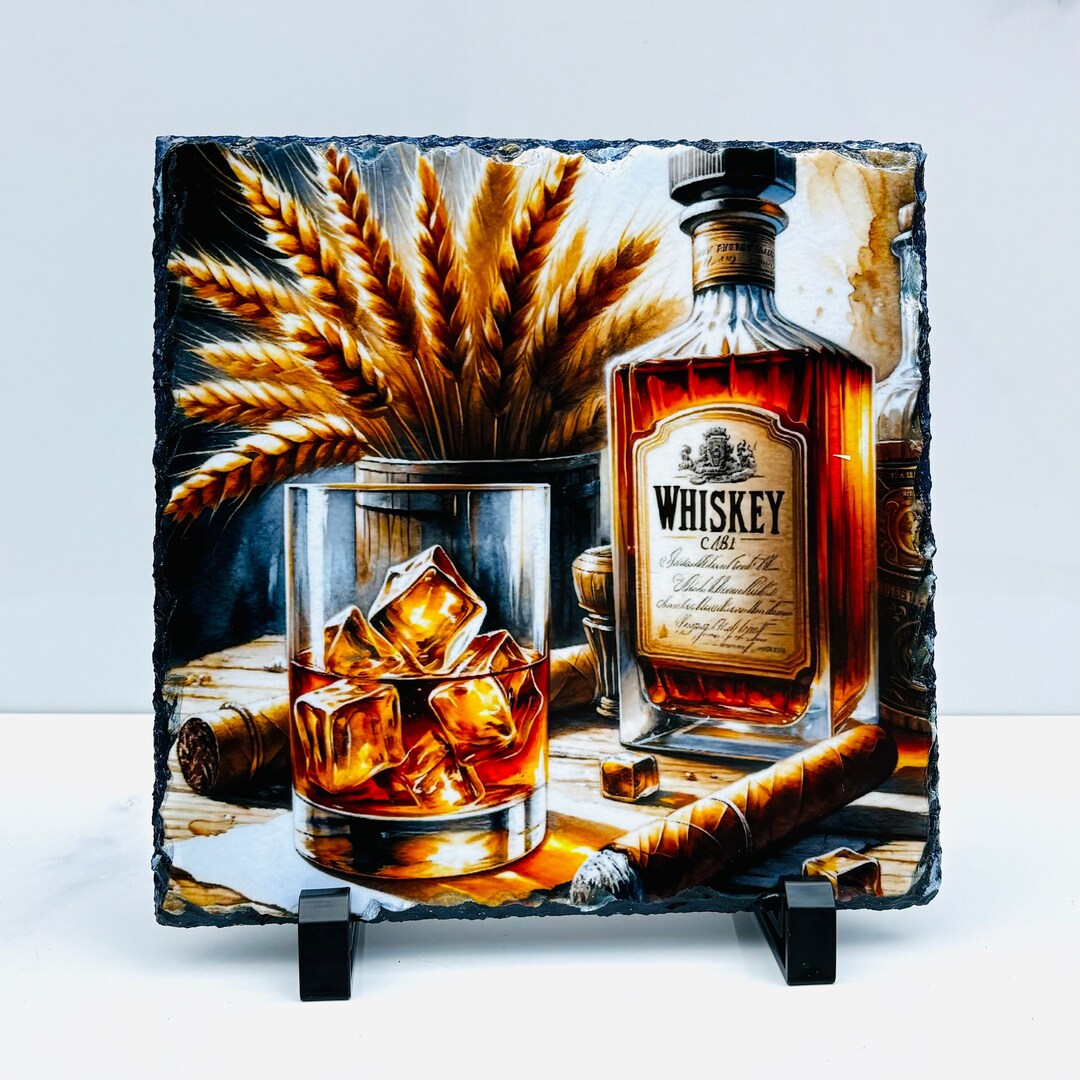 Photo Slate, Whiskey Wall Art, Cigar Wall Art, Desktop Presents, Gift ...
