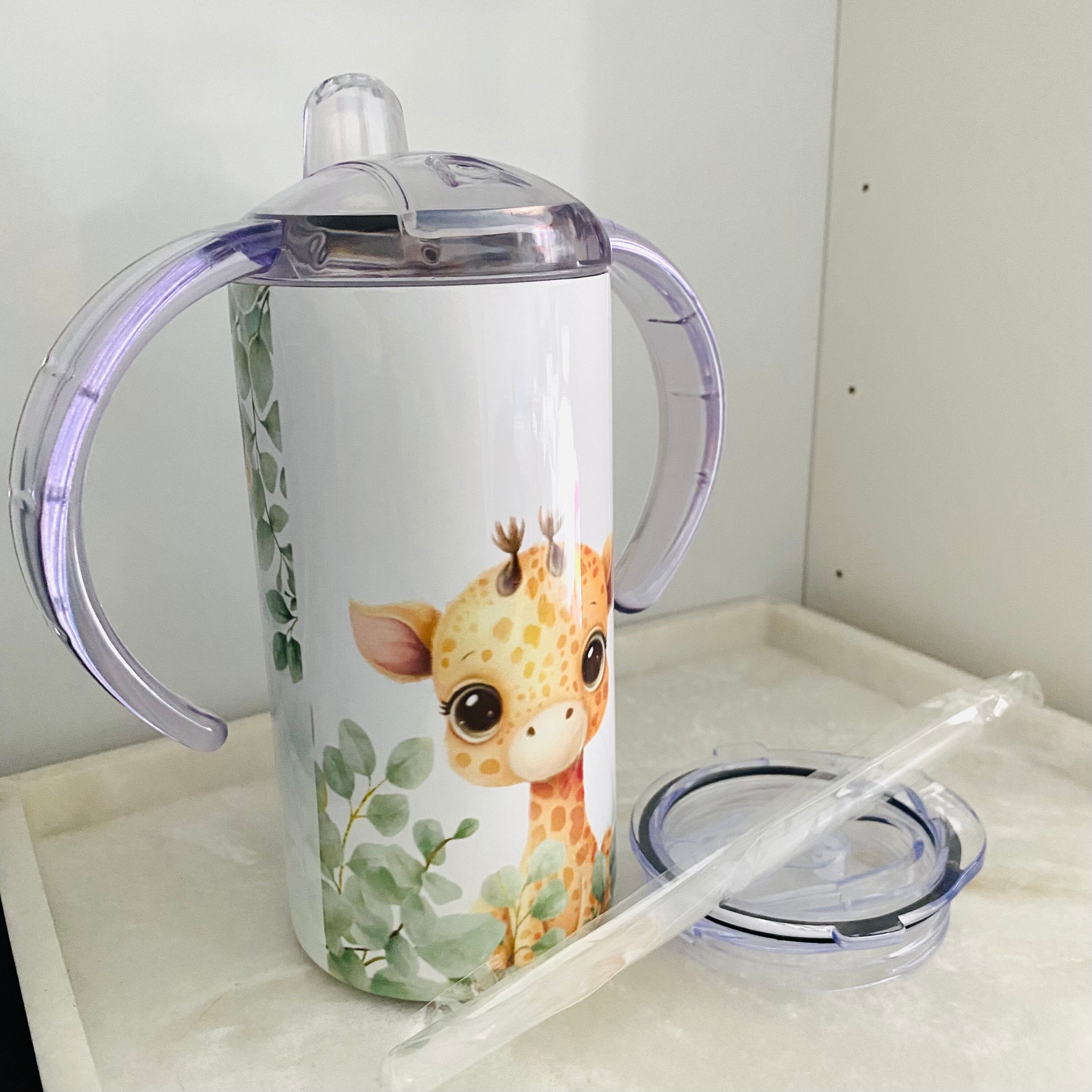 Giraffe Tumbler, Baby Sippy Cup, Animal Sippy Cup, Elephant Tumbler ...
