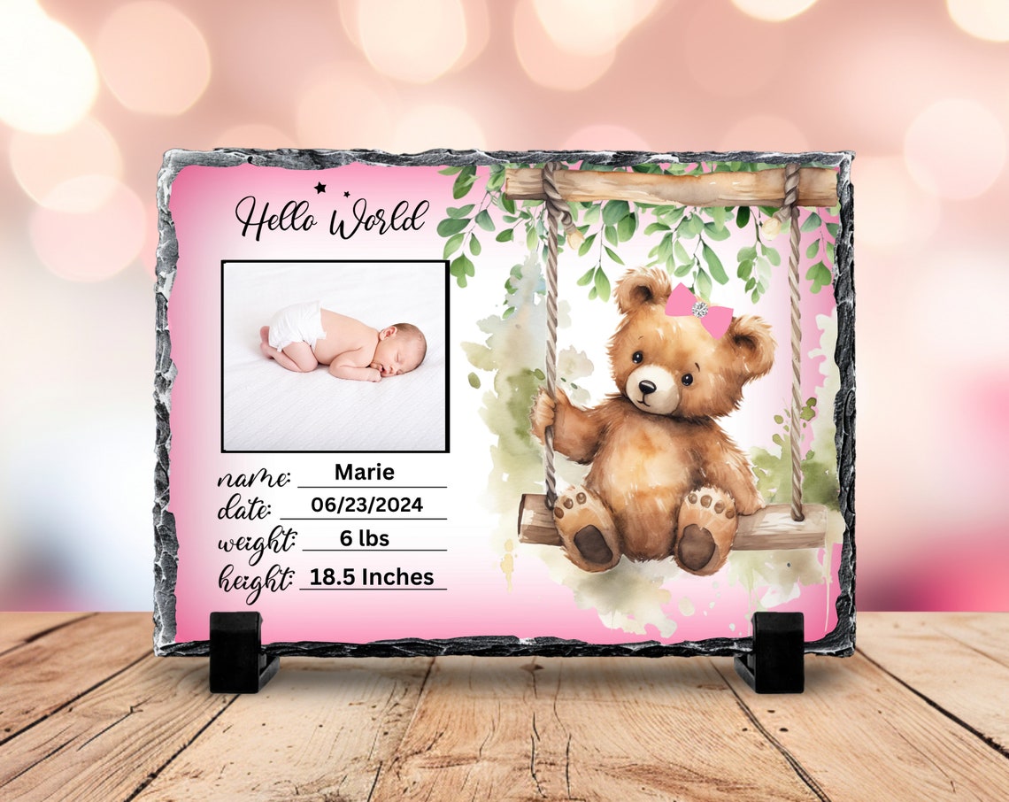 Personalized Baby Photo Plaque, Custom Baby Gift, New Born, Baby ...