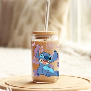 Stitch Glass Tumbler, Stitch Glass Cup, Stitch Tumbler, Stitch Lovers ...