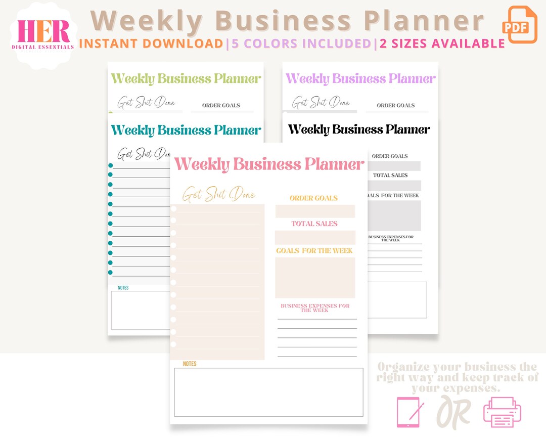 Small Business Printable to Do List | Daily, Weekly To-do Checklist ...