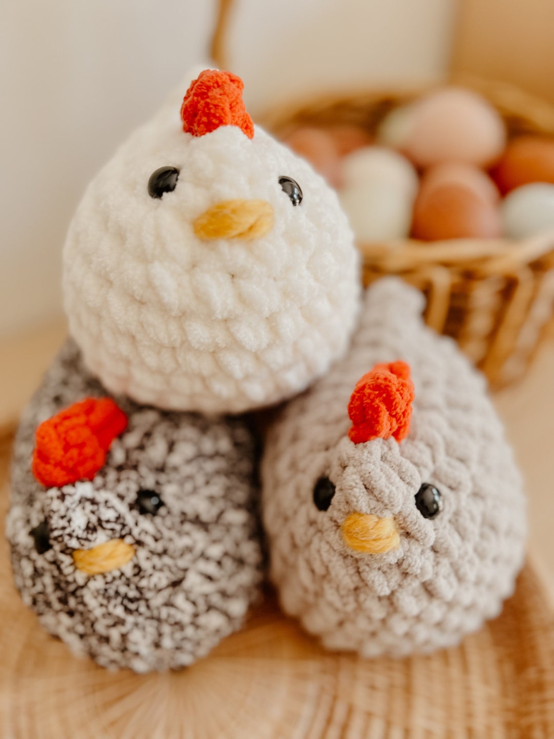 Emotional Support Chickens | Handmade Crochet Plush, Chicken, Hen ...