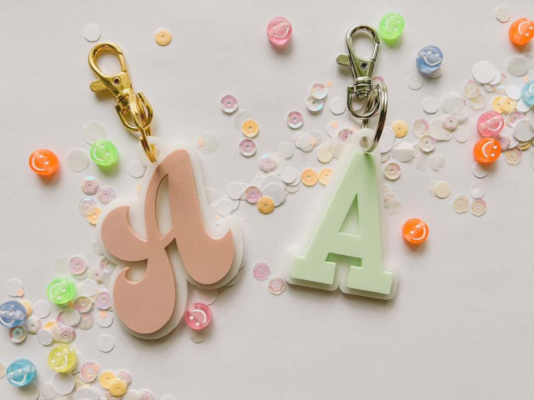 Letter & Number Keychain | Acrylic Custom Keychain for Backpacks ...