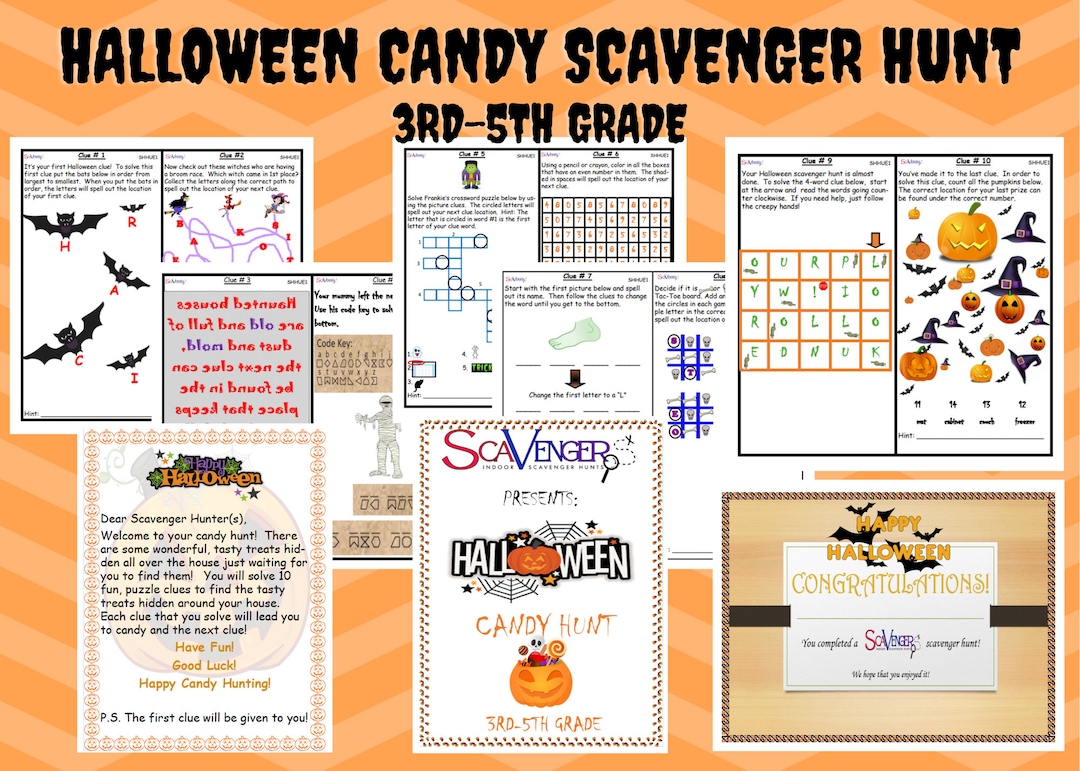 3rd-5th Grade Halloween Scavenger Hunt - Etsy
